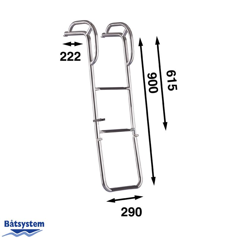 Stainless Steel 3 Step Hook Ladder | Onward Marine