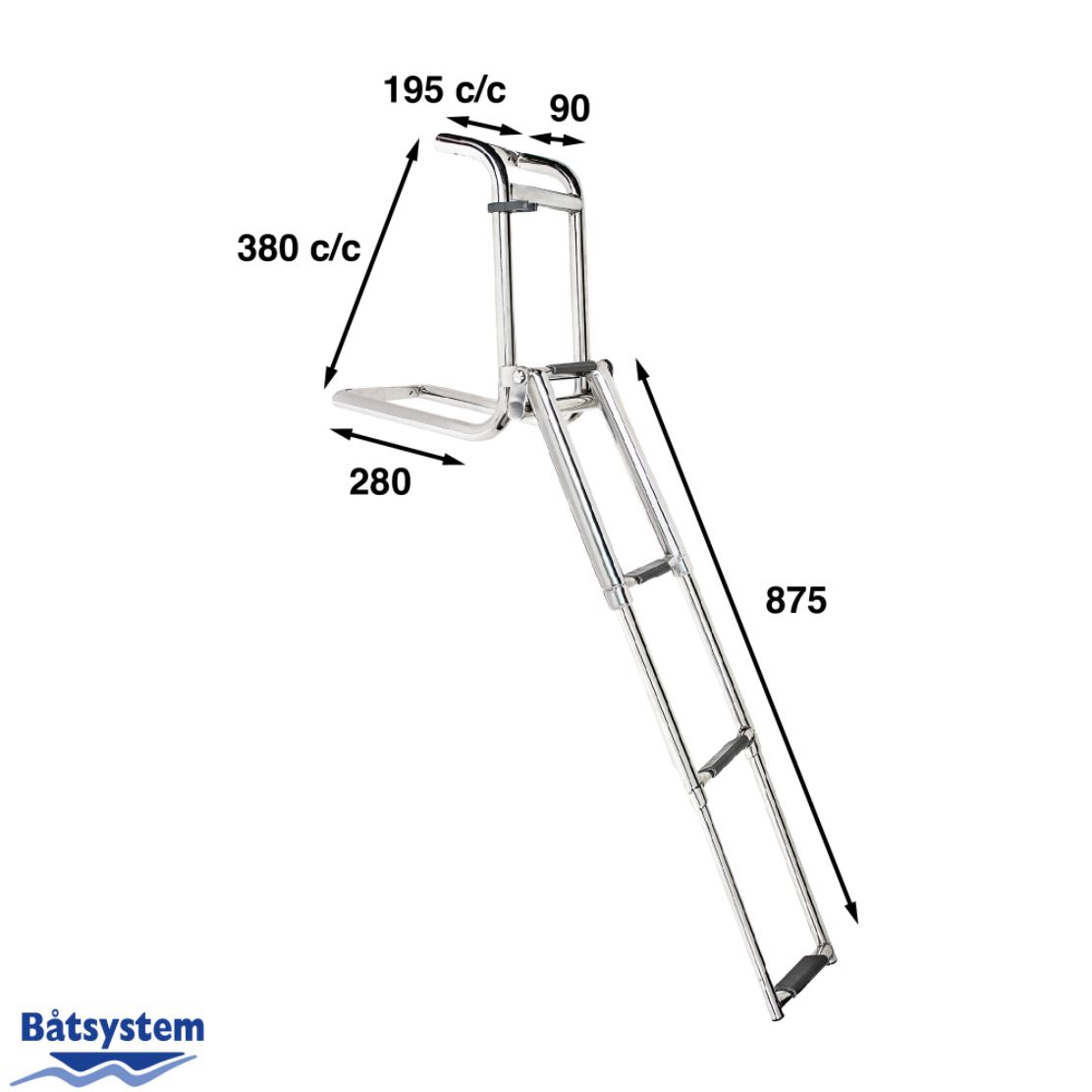 Folding/Telescopic 5 Step Safety Ladder (Positive Transom) | Onward Marine
